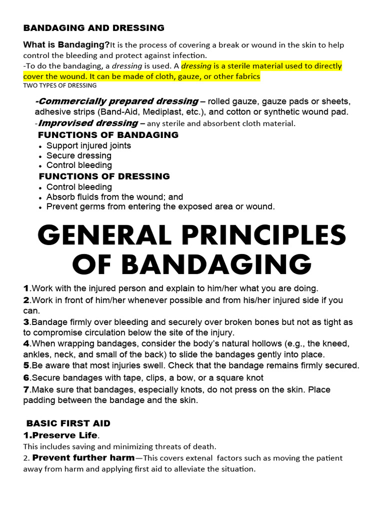 Bandaging and Dressing | PDF | First Aid | Opera