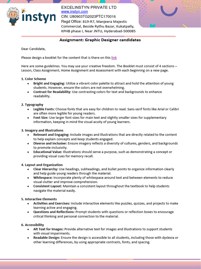 Graphic Designer Assignment | PDF | Page Layout | Typography