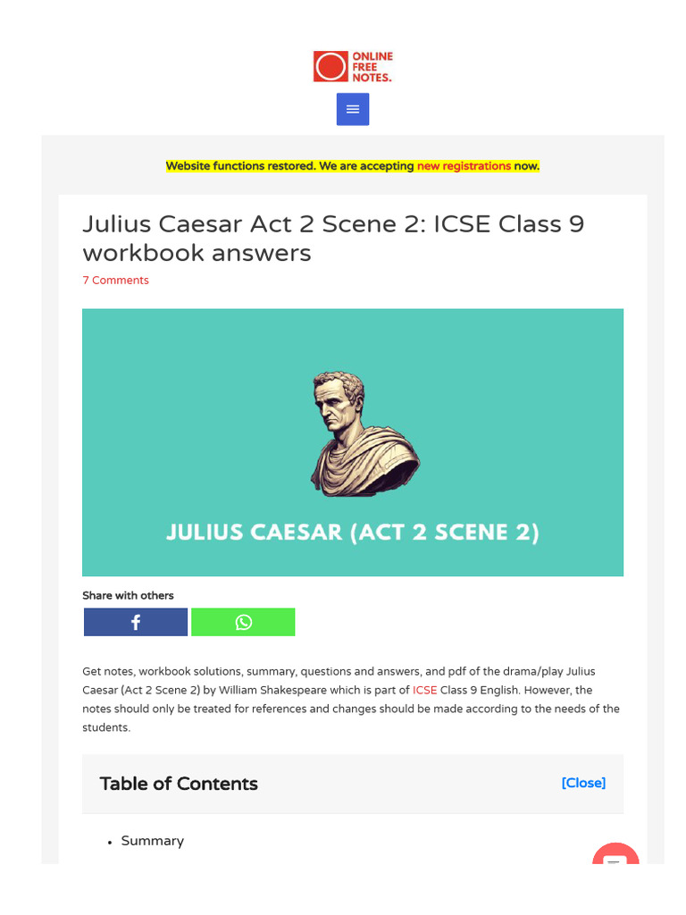 Julius Caesar Act 2 Scene 2 | PDF | Julius Caesar