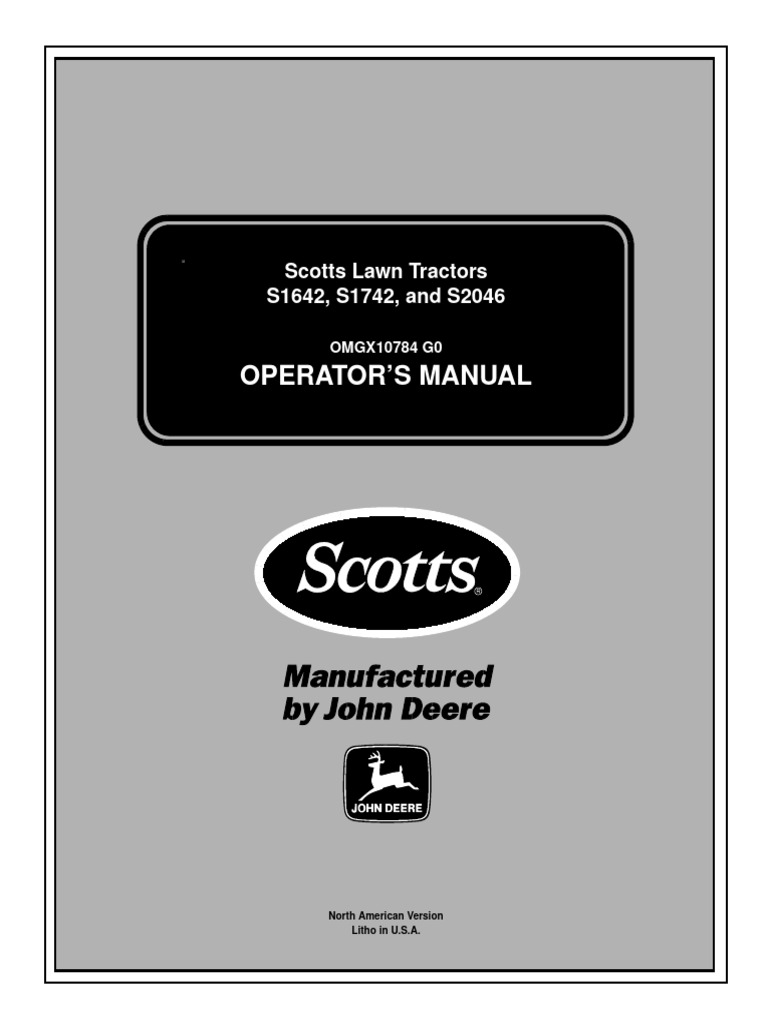 Scotts S1642 S1742 S2046 | PDF | Mower | Tractor