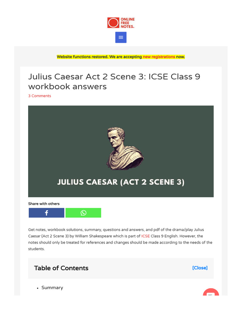 julius-caesar-act-2-scene-3 | PDF | Julius Caesar