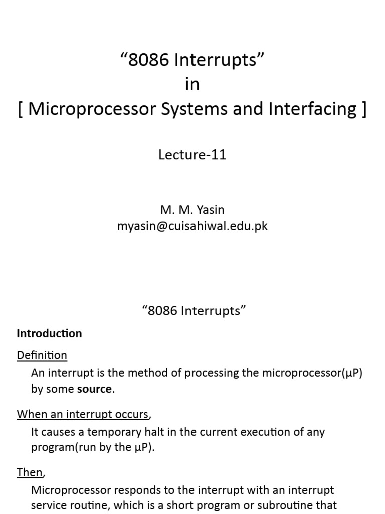 Lec 11 MSI Interrupts | PDF | Central Processing Unit | Computer Architecture