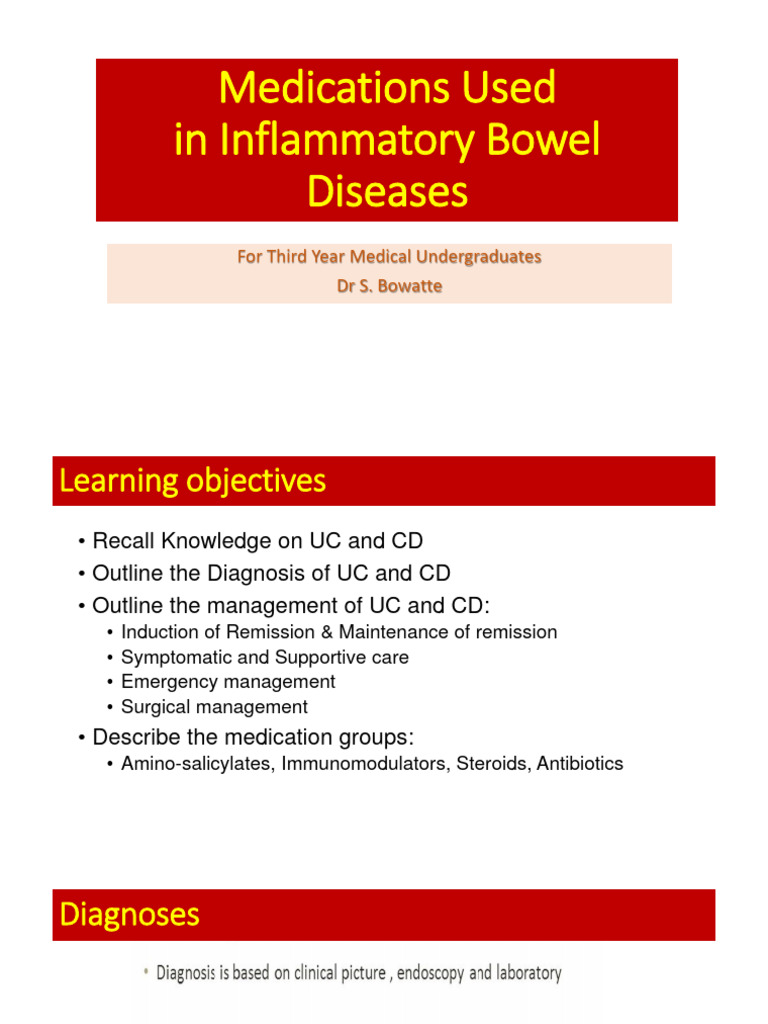 Medications in Inflammatory Bowel Diseases | PDF | Glucocorticoid ...
