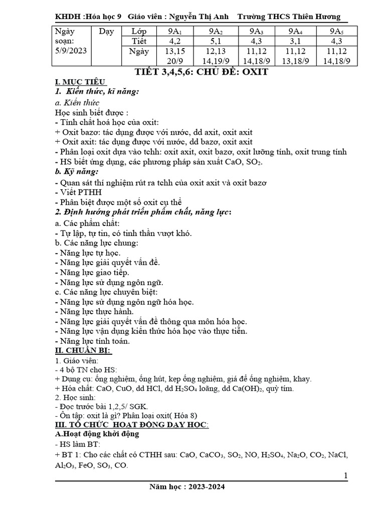 Chủ đề oxit | PDF