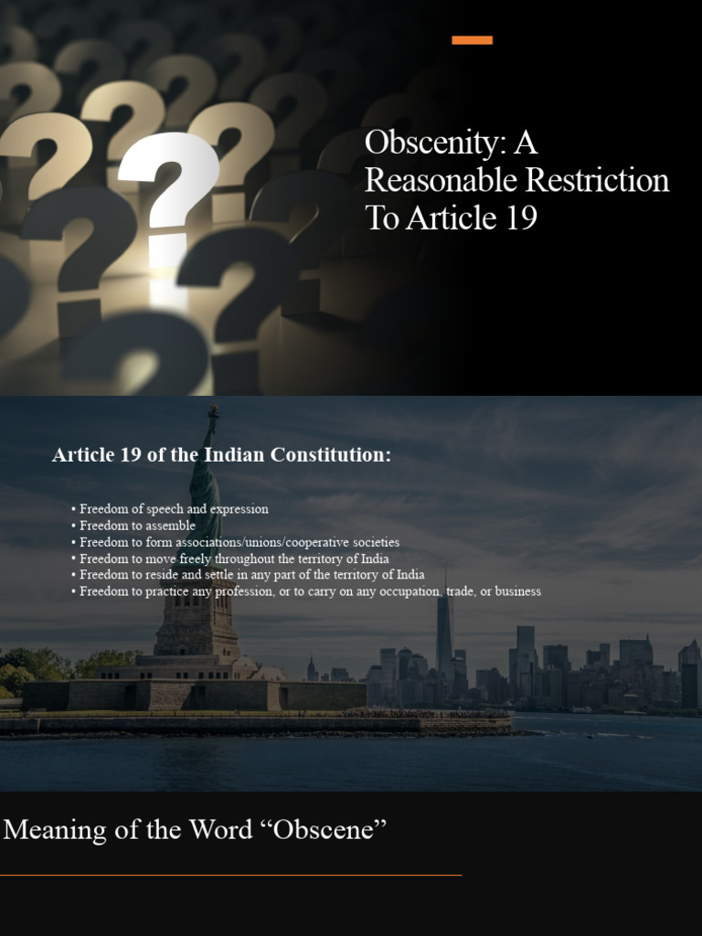 Obscenity Laws and Article 19 in India | PDF | Obscenity | Justice