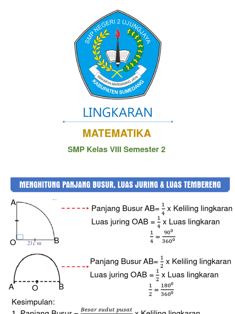 Kelas 8-04. Panjang Busur, Luas Juring | PDF