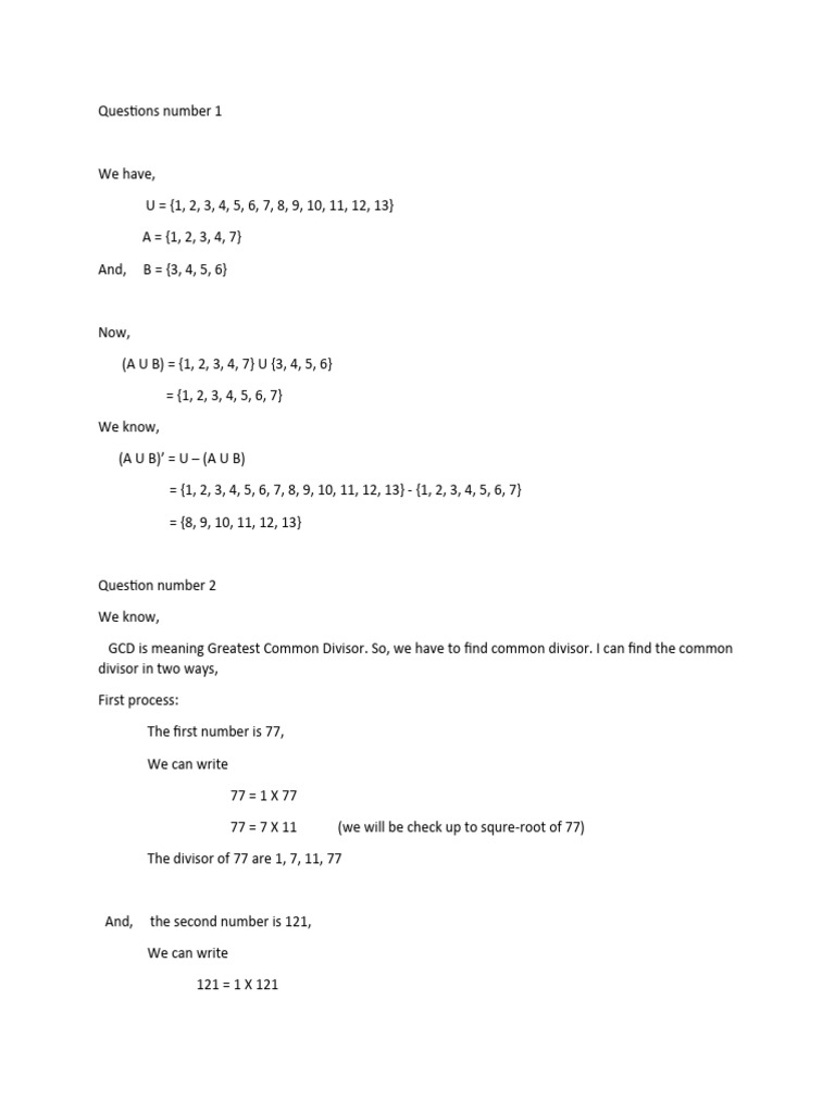 Questions Number 1 | PDF | Abstract Algebra | Multiplication