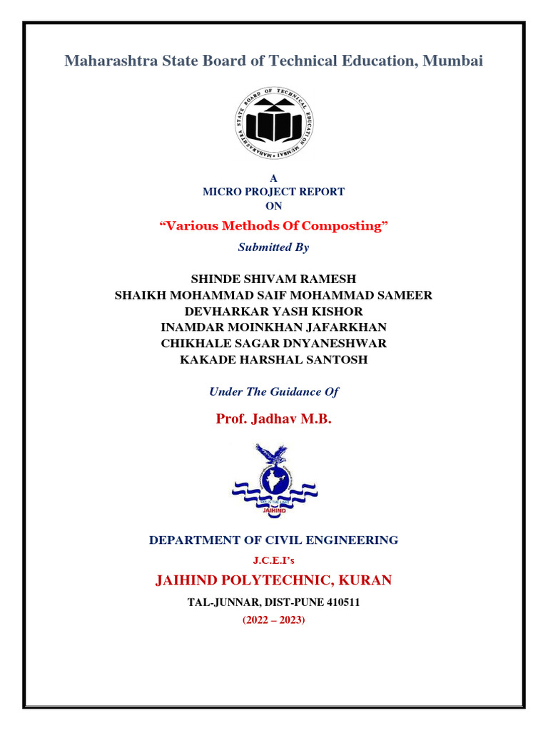 SWM Micro Project | Download Free PDF | Compost | Soil