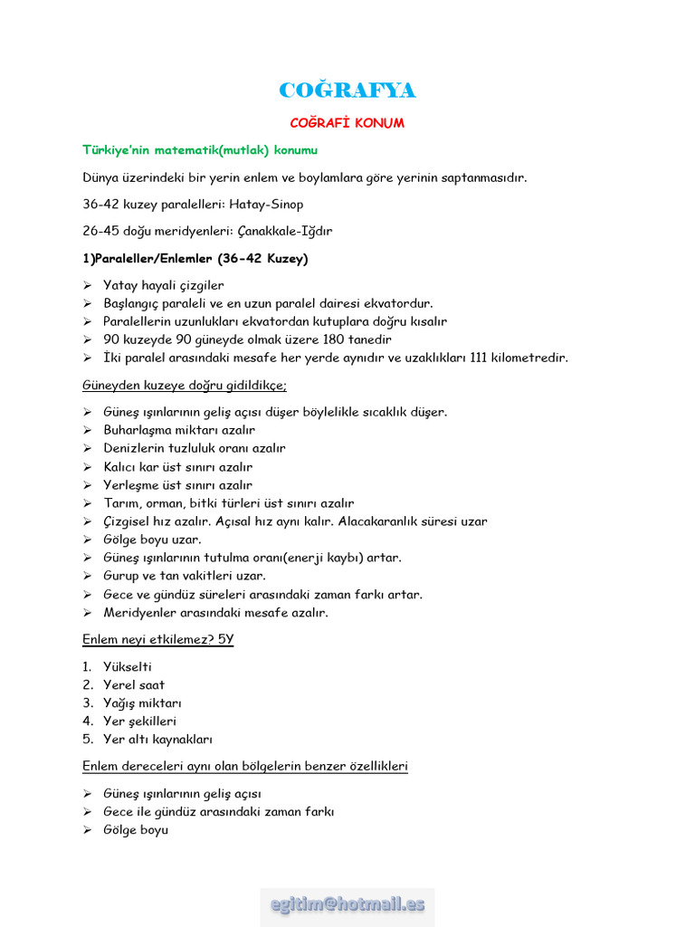 CoÄ Rafya Kpss Notlarä - Esra GÃ Neå | PDF