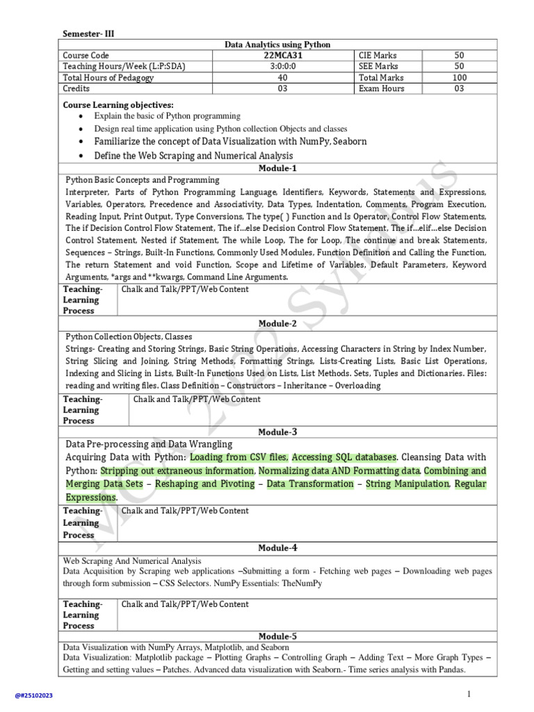 MCASyll 31 | PDF | Parameter (Computer Programming) | Control Flow