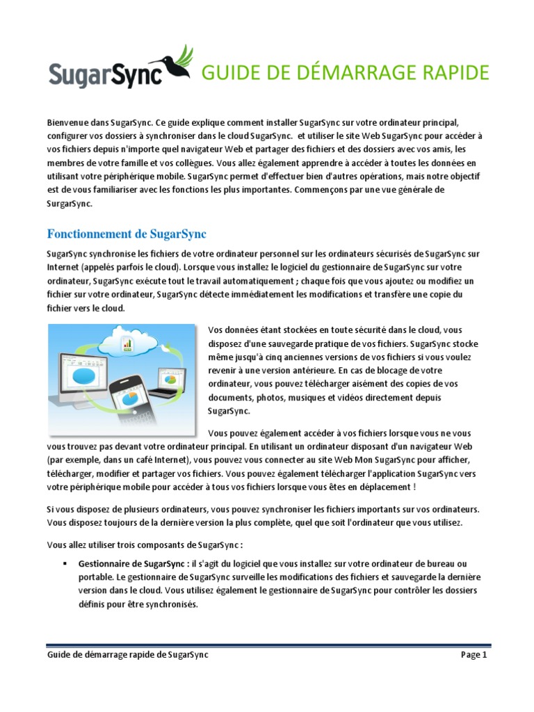 Guide de Démarrage Rapide de SugarSync | PDF | Affaires | Ordinateurs