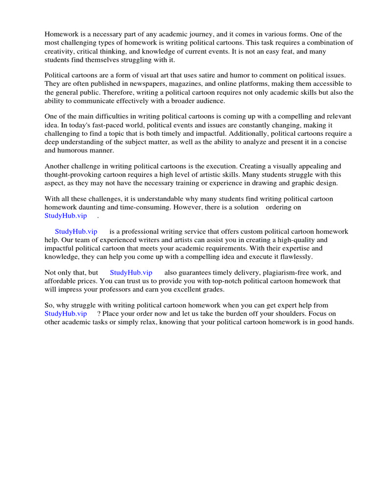 Political Cartoons Homework | PDF | Cartoon