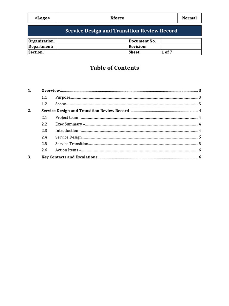 Service Design & Transition Review Record | PDF | Software Testing ...