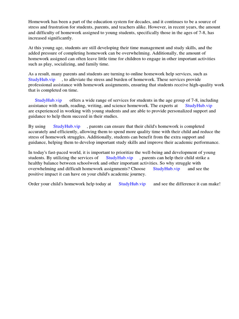 Homework Today For Ages 7-8 | PDF | Homework | Worksheet