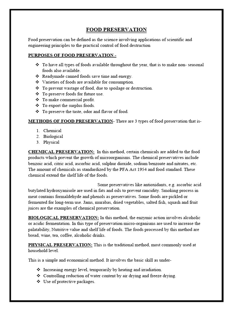 Food Preservation For GNM Students | PDF | Food Preservation | Vegetables