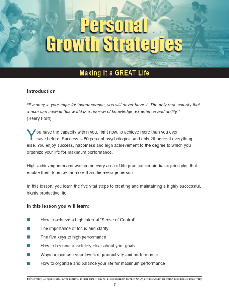 Five Steps to High Performance Success | PDF | Happiness | Knowledge
