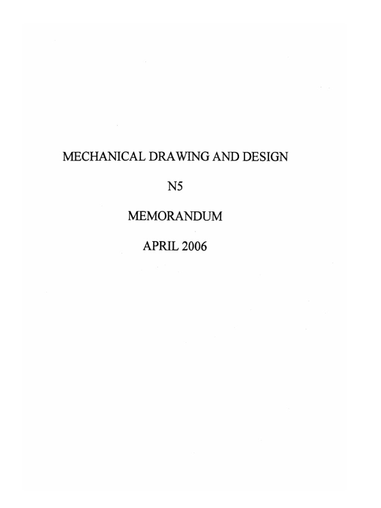 Mechanical Drawing and Design N5 2006 Apr | PDF