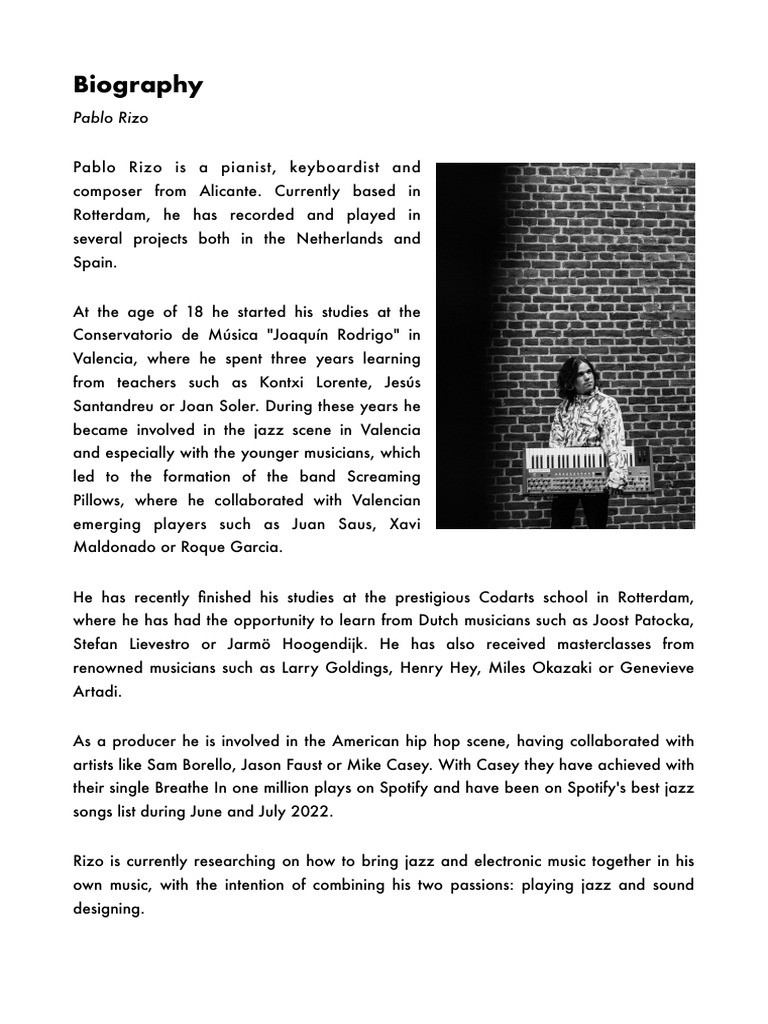 Biography Pablo Rizo | PDF | Social Science | Art