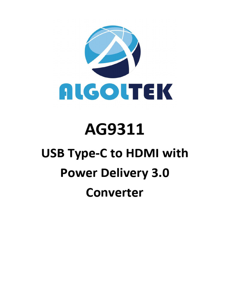 AG9311 Datasheet | PDF | Hdmi | Usb