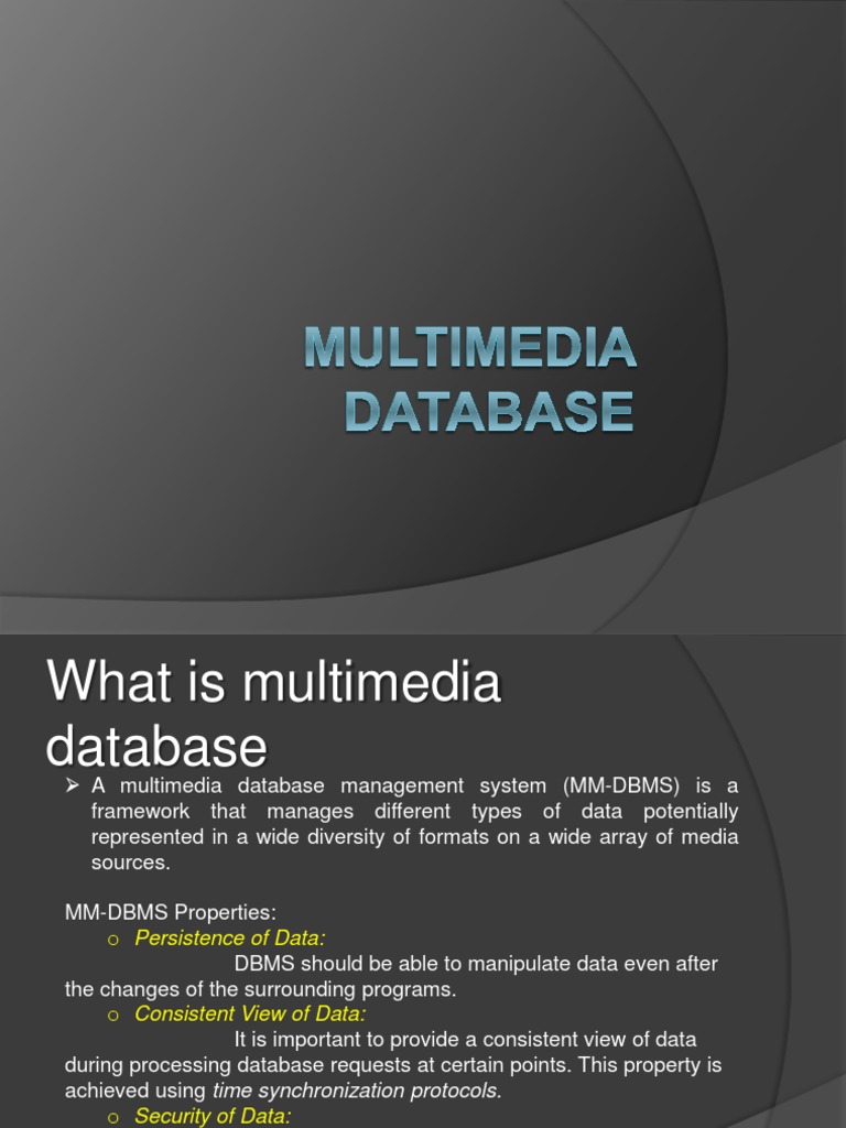 Multimedia Database | PDF | Relational Database | Databases