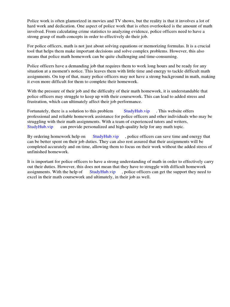 Police Math Homework | PDF | Homework | Mathematics