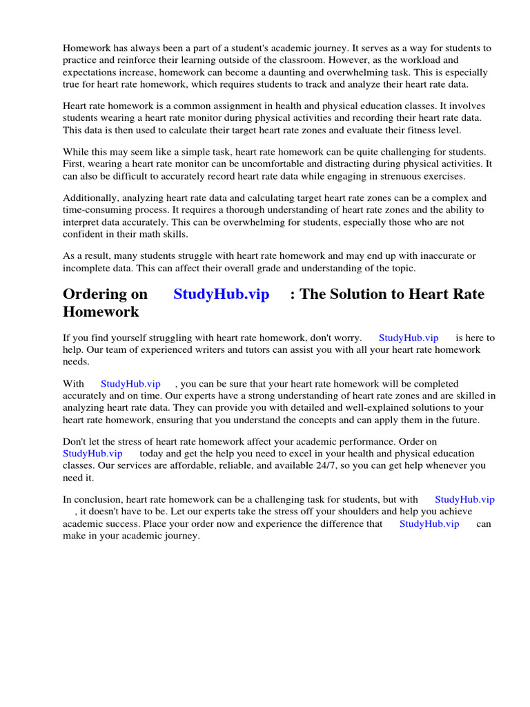 Heart Rate Homework | PDF | Homework | Safari (Web Browser)