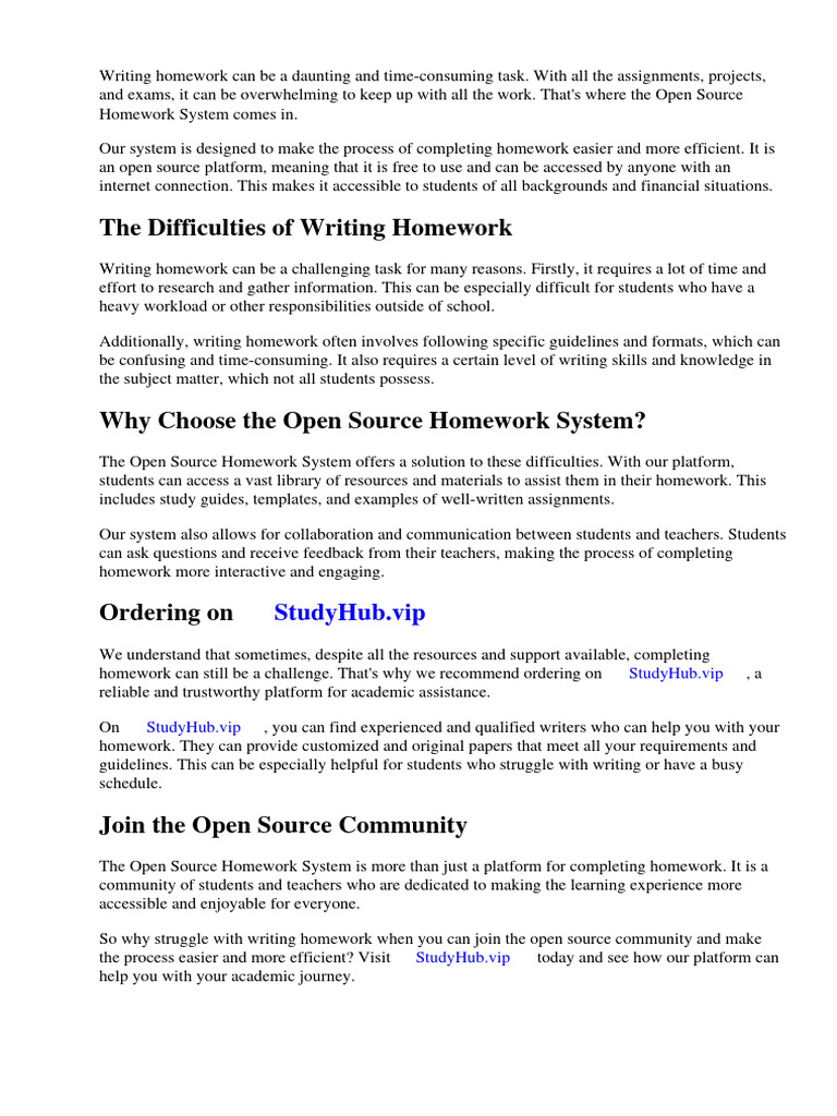 Open Source Homework System | Download Free PDF | Open Source | Homework
