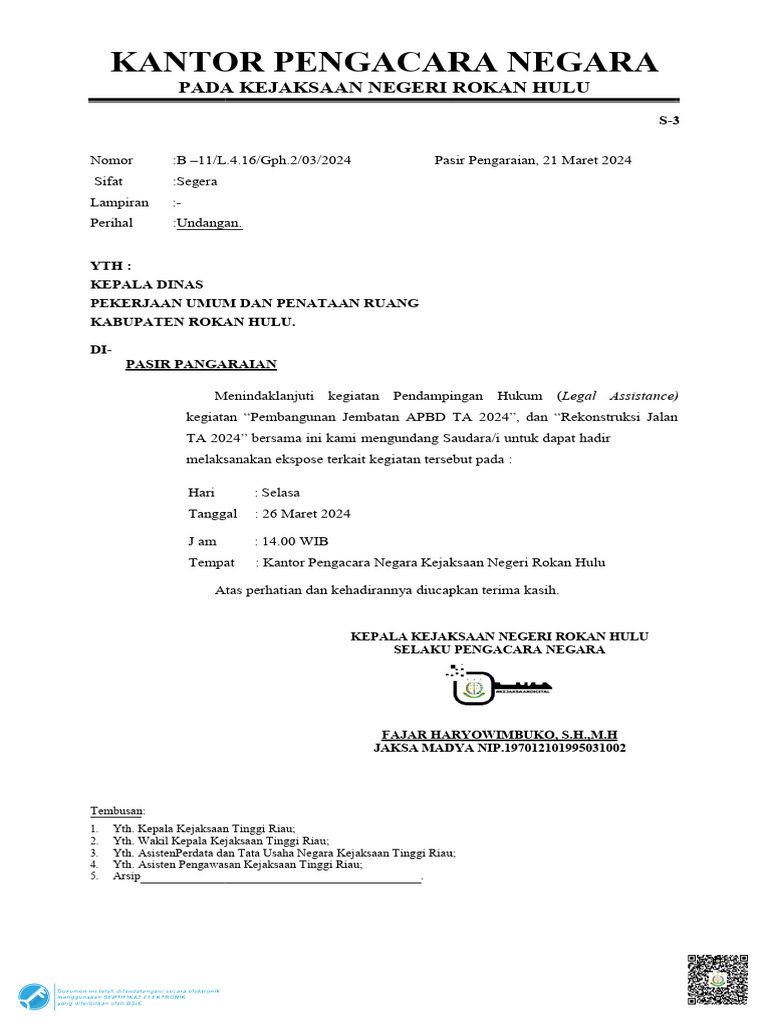 Undangan Ekspose Pembangunan Jembatan 2024 | PDF