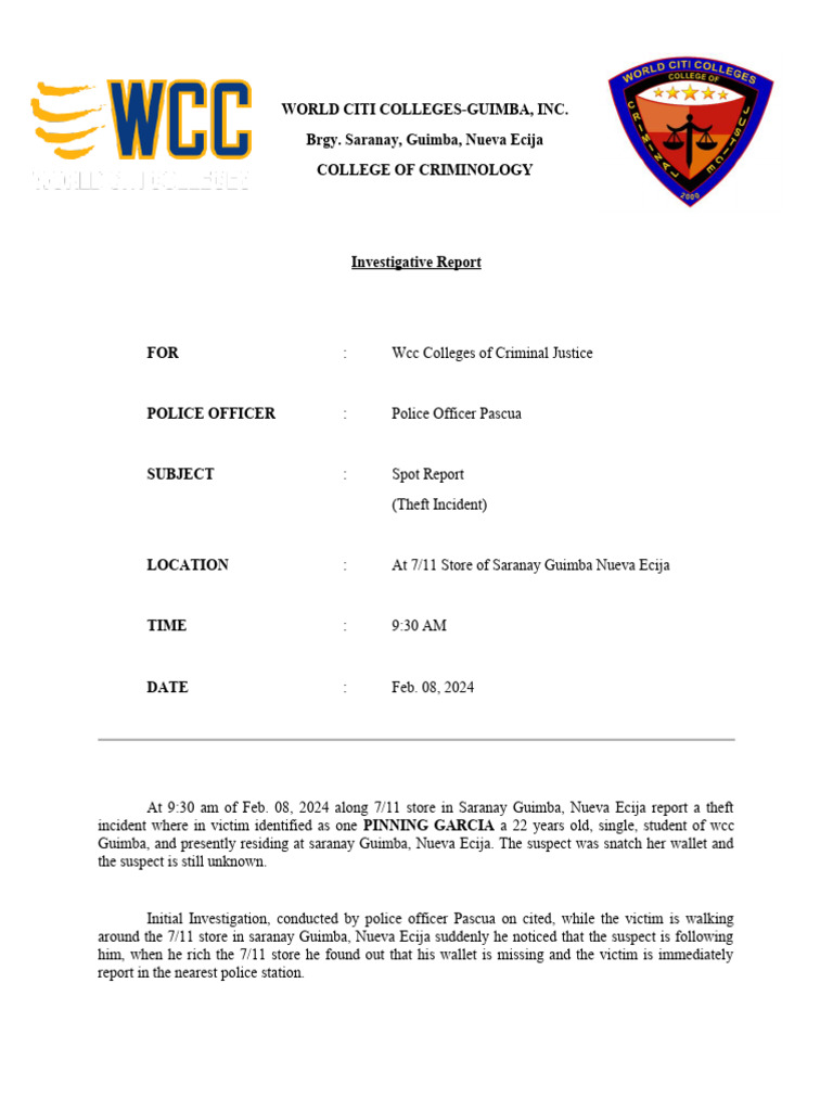 Police Report | PDF