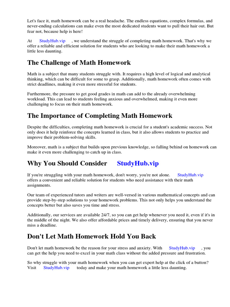How To Make Yourself Do Math Homework | PDF | Homework | Mathematics