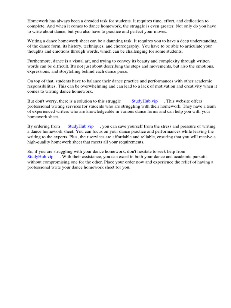 Dsa Dance Homework Sheet Download Free Pdf Facebook Homework 