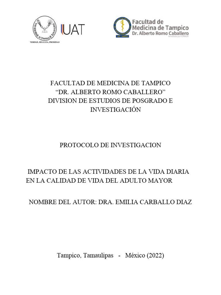 PROTOCOLO Investigacion | PDF | Envejecimiento | Vejez