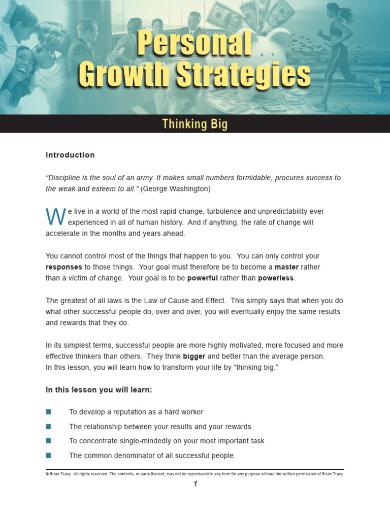 Thinking Big | PDF | Disciplines | Self Esteem