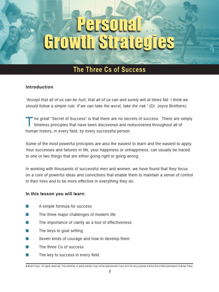 The Three Cs of Success Explained | PDF | Goal | Courage