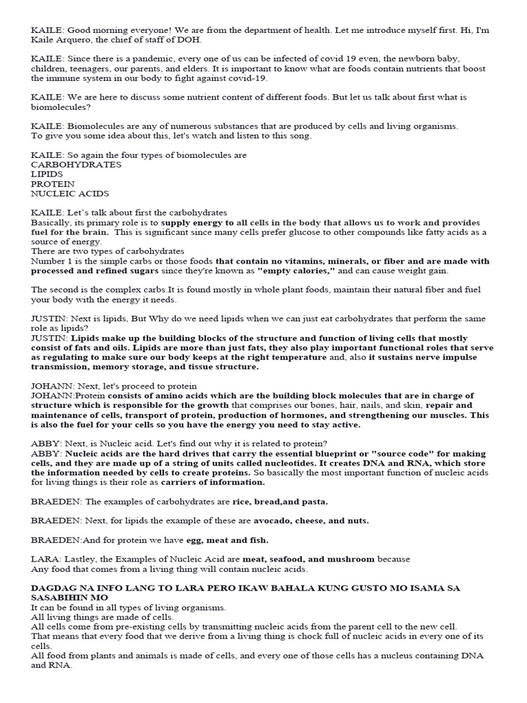 Biomolecules in Science PT | PDF | Carbohydrates | Foods