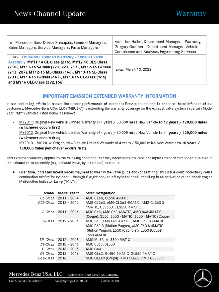 Launch NCU Exhaust Valve Assembly - MY11-16 M278 and M157 | PDF ...