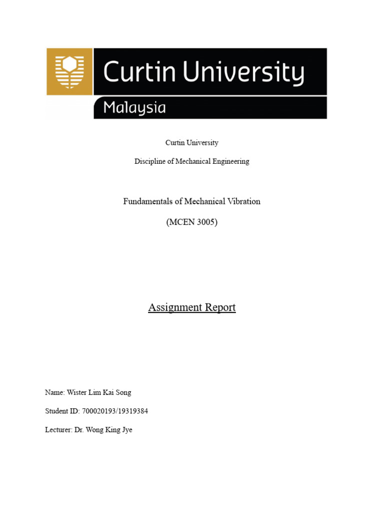 FMV Assignment | PDF | Force | Damping