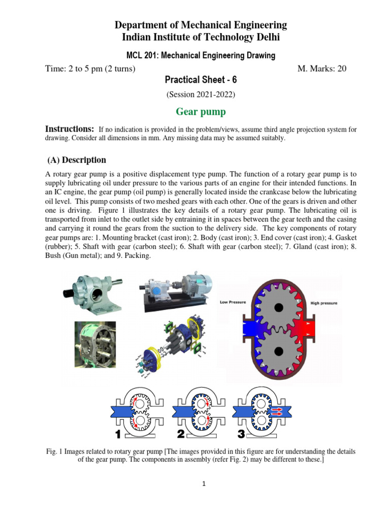 6-Lab8-Gear Pump | PDF | Pump | Gear