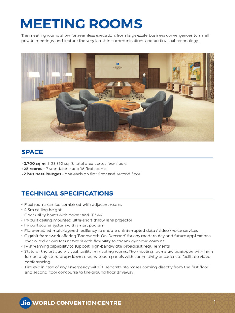 jio-world-convention-centre-meeting-rooms-factsheet-2 | PDF