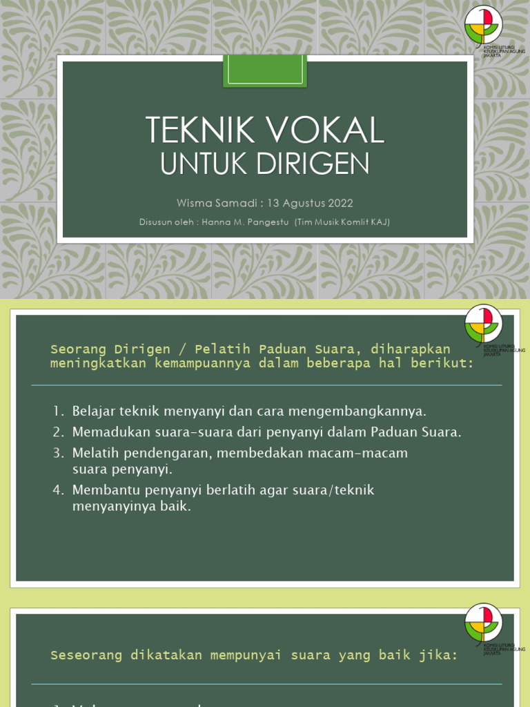 Teknik Vokal untuk Dirigen | PDF