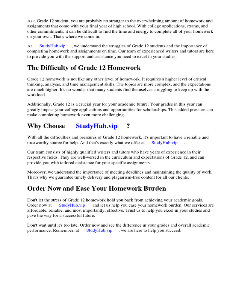 Grade 12 Homework Help | PDF | Homework | Mathematics