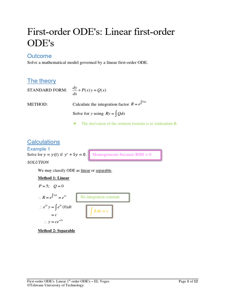 1 4 Linear S Pdf Electrical Network Ordinary Differential Equation