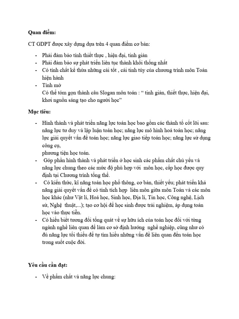 CT GDPT 2018 Toán | PDF