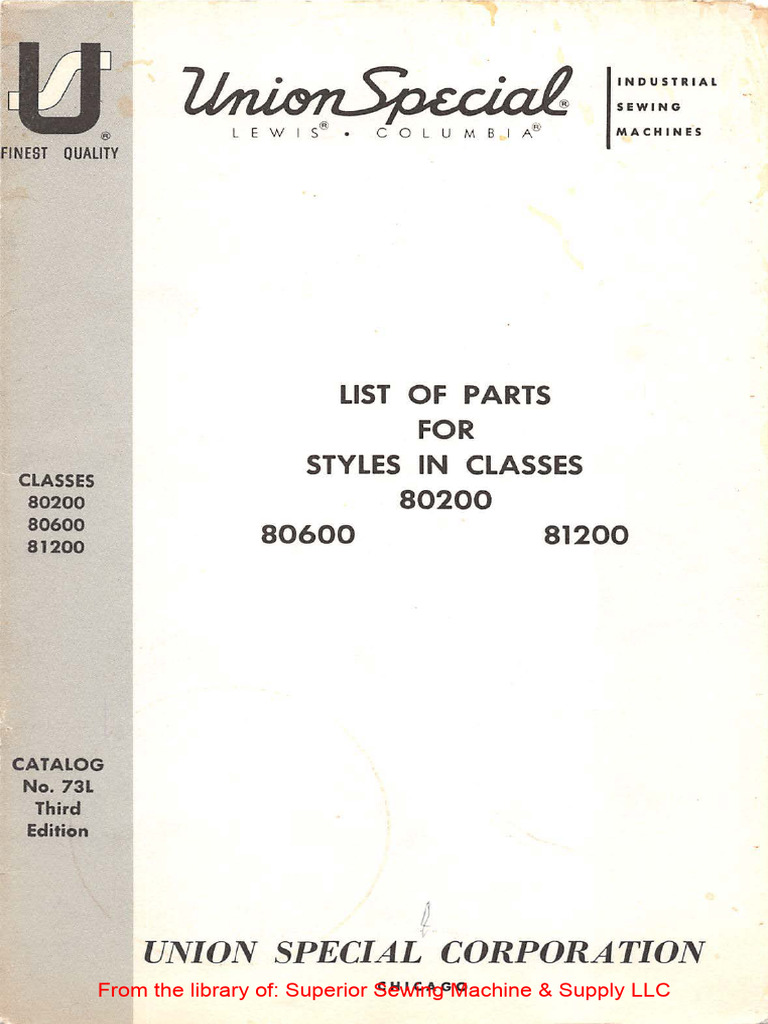 Union Special 80200, 80600, 81200 | PDF | Sewing Needle | Seam (Sewing)