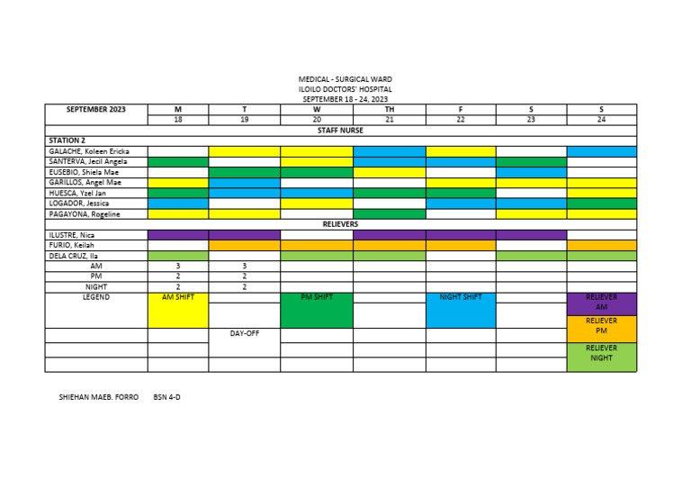 Staff Week Sched | PDF