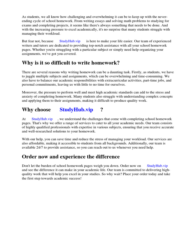 School Homework Pages | PDF | Homework | Worksheet