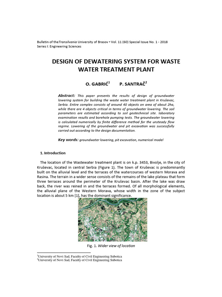 DESIGN OF DEWATERING SYSTEM FOR WASTE Gabric-CIBv2018Brasov | PDF ...