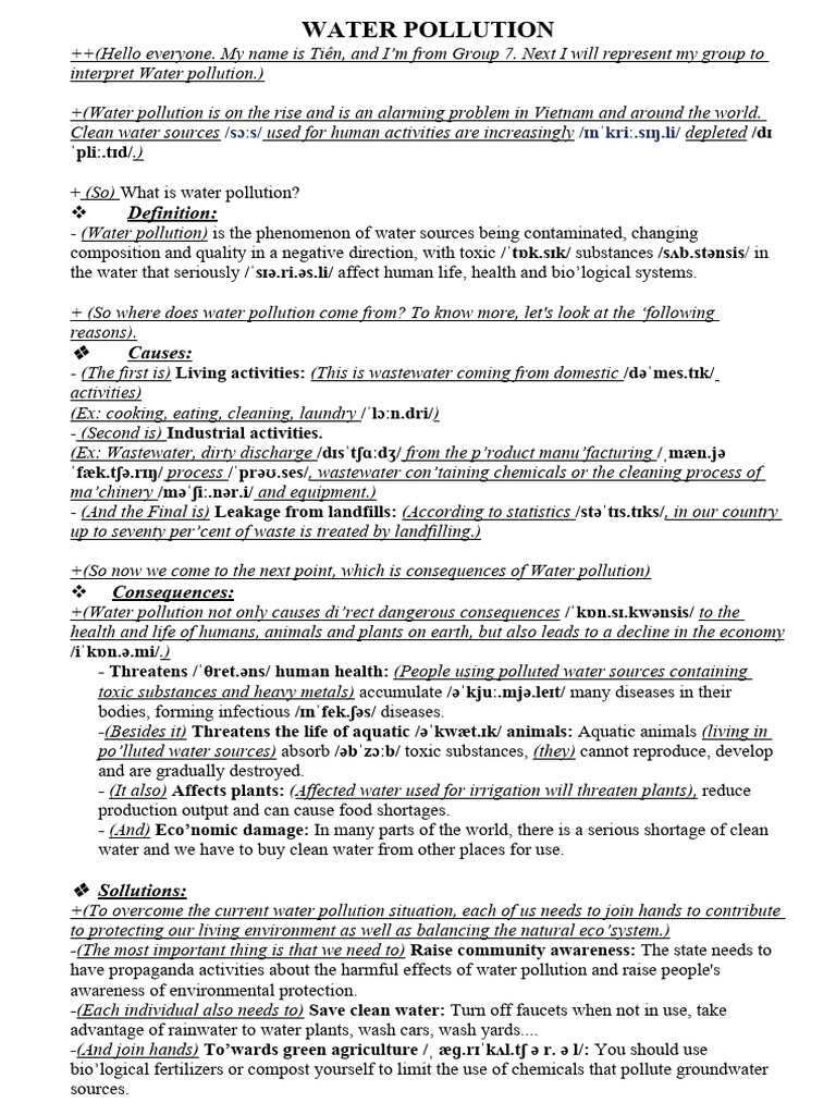 Script Water pollution - Copy | PDF | Water Pollution | Water