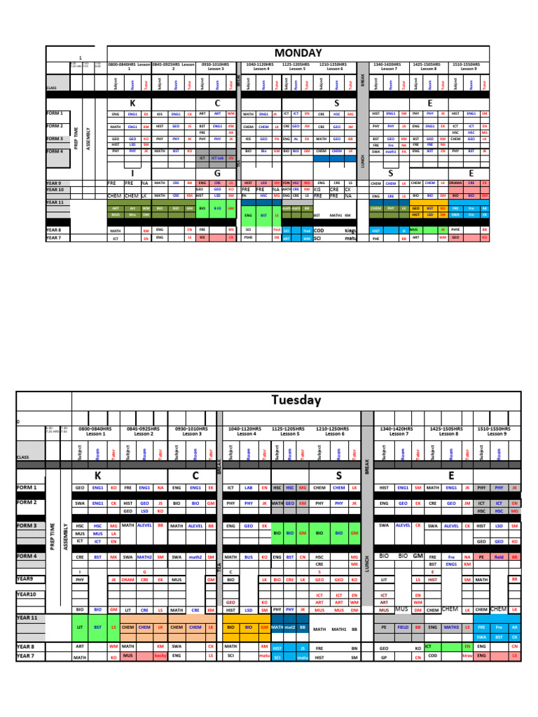 Updated 4TH Sept Timetable 2023 | PDF