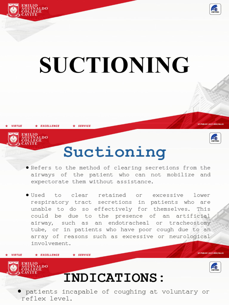 Suctioning | PDF | Catheter | Clinical Medicine